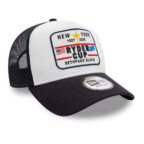 2025 Ryder Cup New Era E-Frame Trucker Black/White Cap - The Official ...
